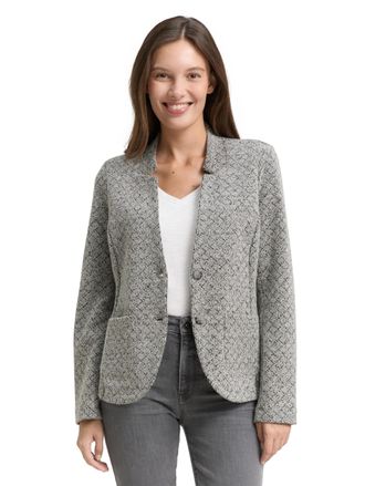Tom Tailor Damen 1048642 Jacquard Blazer, 39179-Black White Argyle Structure, XL