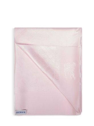 Burberry Womens Scarf Pink Check Jacquard Silk Mulberry Scarfs