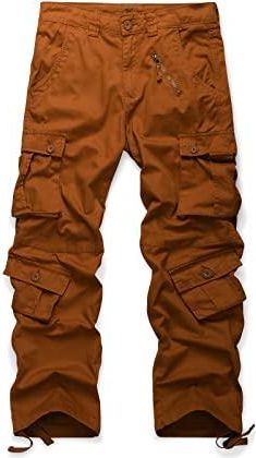 OCHENTA Aeslech Homme Pantalon Cargo Militaire avec 8 Poches Pantalon de Combat dExteRieur Pantalon de Travail,44 Grande taille,1 Caf&eacute;