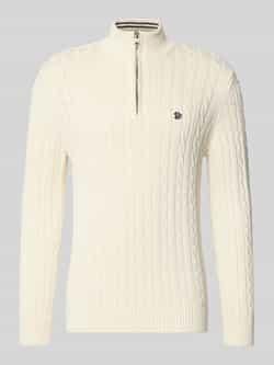 Superdry Regular Fit Strickpullover aus reiner Baumwolle mit Zopfmuster