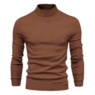 Generic JIANROU Pull Homme Manches Longues Pull Tricot&eacute; en Maille,Sweat pour Homme Cardigan Grosse Maille Pull Maille Manche Courte Pull Laine Col Roule Pull 