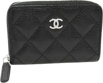 Chanel Porte-monnaie Pre-owned en cuir caviar classique - Femme - Pre-owned - Noir - Taille: ONE Size
