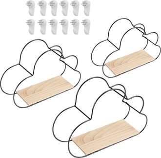 Generico Schwebende Regale für die Wand, schwebendes Regal, Wolke, Wanddekoration, Set mit 3 modernen Regalen, Dekoration für Zuhause, Organisation für Schlafz