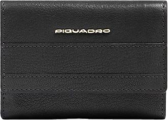 Piquadro Femme, Accessoires, Noir, Taille: ONE Size Trifold Wallet
