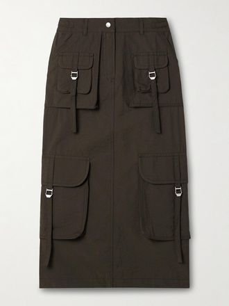 Acne Studios Jupe Cargo Midi En Coton Mélangé - Gris