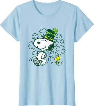 Peanuts Erdn&uuml;sse - Snoopy und Woodstock St. Paddys Day Clovers T-Shirt