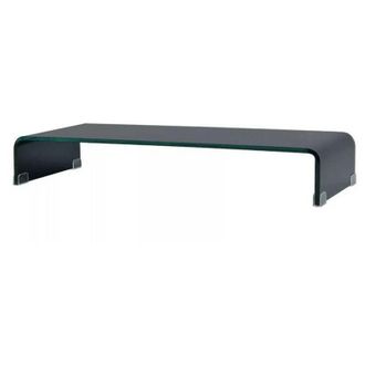 Les Tendances Meuble TV verre noir Martial 80cm