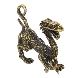 Hemobllo Vintage Messing Drachenskulptur Kompakte Legierungs Dekoration f&uuml;r Wohnzimmer Kreative Heimtisch Schmuckstatue