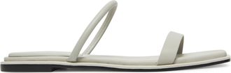 Calvin Klein Pantoletten Calvin Klein Flat Sandal Squared 2-Bar Lth HW0HW02532 Beige