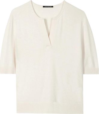 Luisa Cerano Femme, Pulls, Beige, Taille: 44 FR Pull ras du cou &agrave; manches courtes