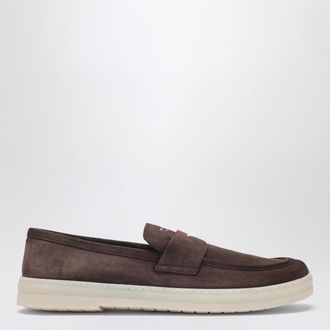 Prada Braune Loafer aus Veloursleder