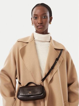 Calvin Klein Handtasche Ck Croc Top Handle Bag LV04F3903G Dunkelbraun