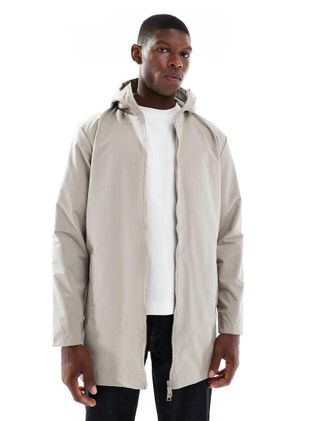 Brave Soul Veste zipp&eacute;e avec poches et col - Taupe-Neutre