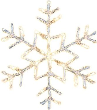 Eglo LED Fensterdeko hängend Antarctica, Hängedeko Schneeflocke, Dekoleuchte, Stahl, Kunststoff in Weiss, transparent, warmweiß, IP44