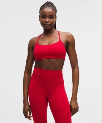 lululemon Brassi&egrave;re Wunder Train dos nageur &agrave; fines bretelles Maintien l&eacute;ger, bonnets C/D pour Femmes - Rouge - Taille 10