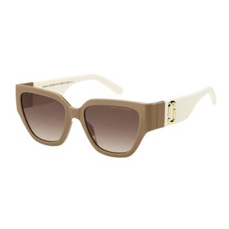 Marc Jacobs Femme, Accessoires, Beige, Taille: 54 MM Lunettes de soleil rectangulaires avec monture beige