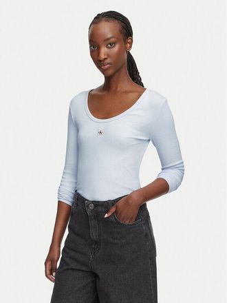 Calvin Klein Jeans Bluse LV047D218G Hellblau Slim Fit