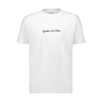 Off-white Slim Fit Script Arrow T-Shirt - - Tops - Herren - Wei&szlig; - 2XL