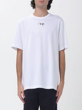 Diesel T-shirt &agrave; col rond en coton avec logo Oval D