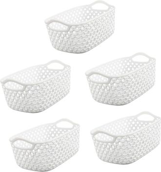 Valiclud 5stücke Mini Kunststoffkorb Für Kleinigkeiten Aufbewahrungskorb Aus Plastik Mini-plastikbox Desktop-aufbewahrungskorb Wohnaccessoire Zum Ordnen