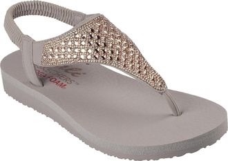 Skechers Damen Meditation Rockstar, Taupe Mitobuck Rhinestone Trim, 40 EU