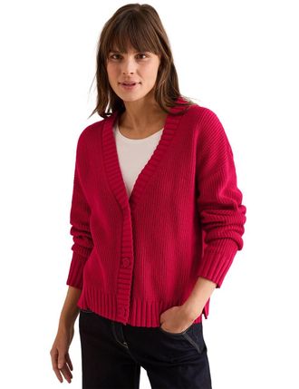 Cecil Damen B253925 Cardigan Mit Struktur, Granita Red, XXL EU