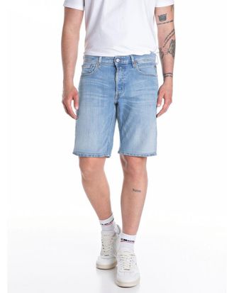 Replay Jeans-Shorts Grover in Bleached-Optik, Straight Fit in