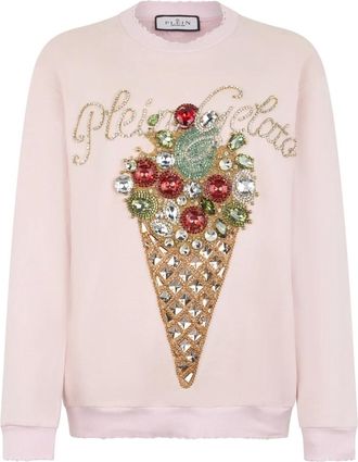 Philipp Plein Femme, Sweatshirts et sweats &agrave; capuche, Rose, Taille: 38 FR Washed SweaT-shirt Gelato