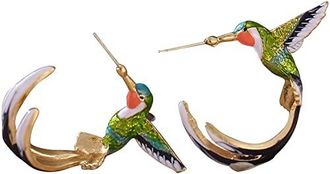 Generic Boucles doreilles Mignonnes de Colibri Flying Colibri Peinture s925 Silver Needle Studs Boucles doreilles pour Les femmesDurabilit&eacute;
