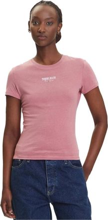Tommy Jeans Femme, Tops, Rose, Taille: 38 FR TShirt MC coton