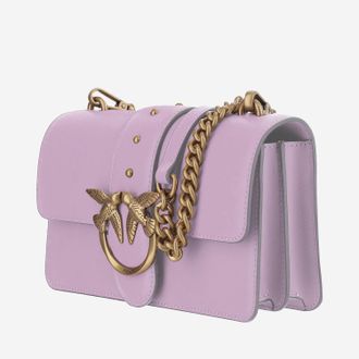 Pinko Womens Mini Shoulder Bag Love One Pink Calfskin Leather