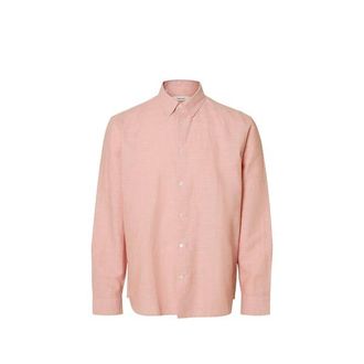 Selected Chemise unie col am&eacute;ricain en lin et coton