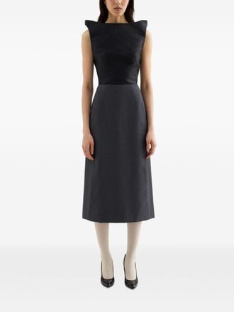 Jil Sander Silk and Wool Cropped Tank Top - Black