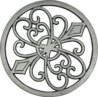 BESPORTBLE Dicke Runde Gusseisen Untersetzer 20cm Hitzebest&auml;ndig und W&auml;rmeisolierend Vintage Design mit Hohlmustern Topfuntersetzer f&uuml;r K&uuml;che und Esstisch Schwar