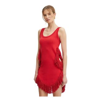 Simona Corsellini Fransen-Minikleid - - Dresses - Damen - Rot - M