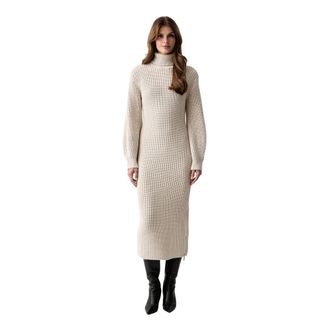 A|X Armani Exchange Robe longue en maille - Femme - Robes - Beige - Taille: 36 FR