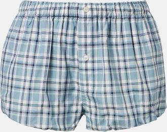 Acne Studios Short en coton &agrave; carreaux