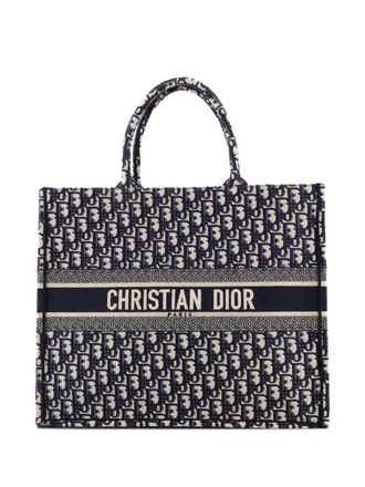 Dior Book Oblique Canvas-Tote Bag - Blau
