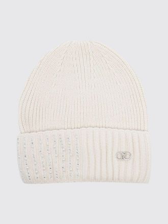 Liu Jo Bonnet beanie c&ocirc;tel&eacute; avec revers et applications de strass et perles
