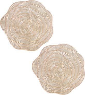 PartyKindom 2 Stück Teiliges Shape PVC Tischset Hitzebeständig Abwaschbar Dekorative Platzmatten für Dinner Party und Hausgebrauch Schützende Unterlage für Tisch 