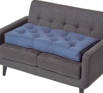 Homescapes Sitzauflage für Zweisitzer-Sofa 100 x 48 cm - dickes Sitzkissen dunkelblau - Homescapes