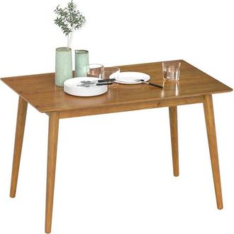 HOMCOM Table de Salle &agrave; Manger avec Un Grand Plateau, Table de Cuisine pour 4-6 Personnes, en Bois, 120 x 75 x 76 cm, Marron