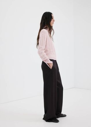 Mango Pull en maille ajour&eacute;e violet clair/pastel - Femme - XS - MANGO