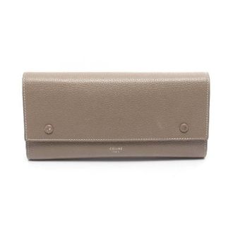 Celine Pre-owned Grand Portefeuille Long &agrave; Rabat Multifonction en Cuir - Femme - Pre-owned - Gris - Taille: ONE Size