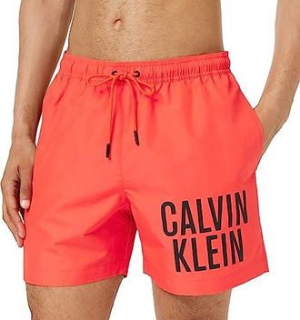 Calvin Klein Homme Short de Bain Long, Orange (Bright Vermillion), XL