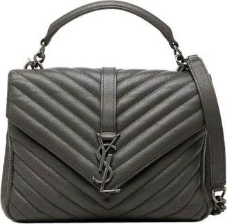 Saint Laurent Pre-owned College Satchel - Femme - Pre-owned - Gris - Taille: ONE Size