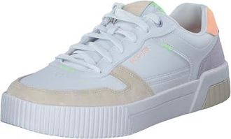 Skechers Type élégant Jade pour Femme, Garniture Multicolore en Cuir Duraleather Blanc, 39.5 EU