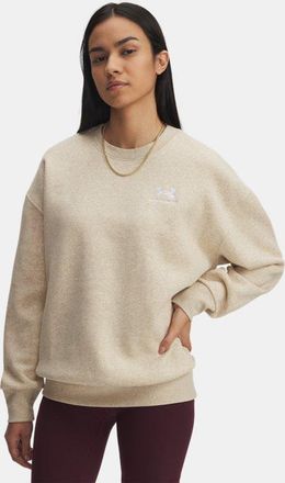 Under Armour Rival Fleece Oversize-Oberteil mit Rundhalsausschnitt für Damen City Khaki Light Heather / Weiß XL