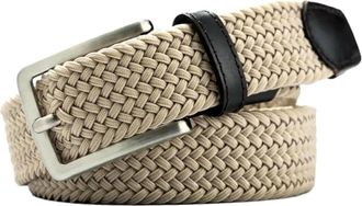 Meyer Elastischer Beiger G&uuml;rtel Italienisches Leder - - Accessories - Herren - Beige - 100 CM