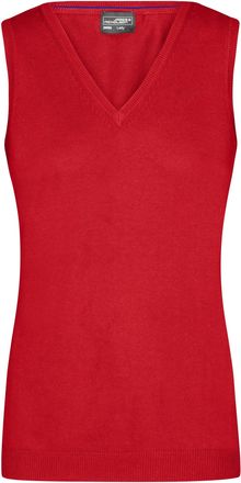 James & Nicholson Damen V-Pullunder - Tailliert geschnittener Pullunder mit tiefem V-Ausschnitt | Farbe: red | Gr&ouml;sse: XL